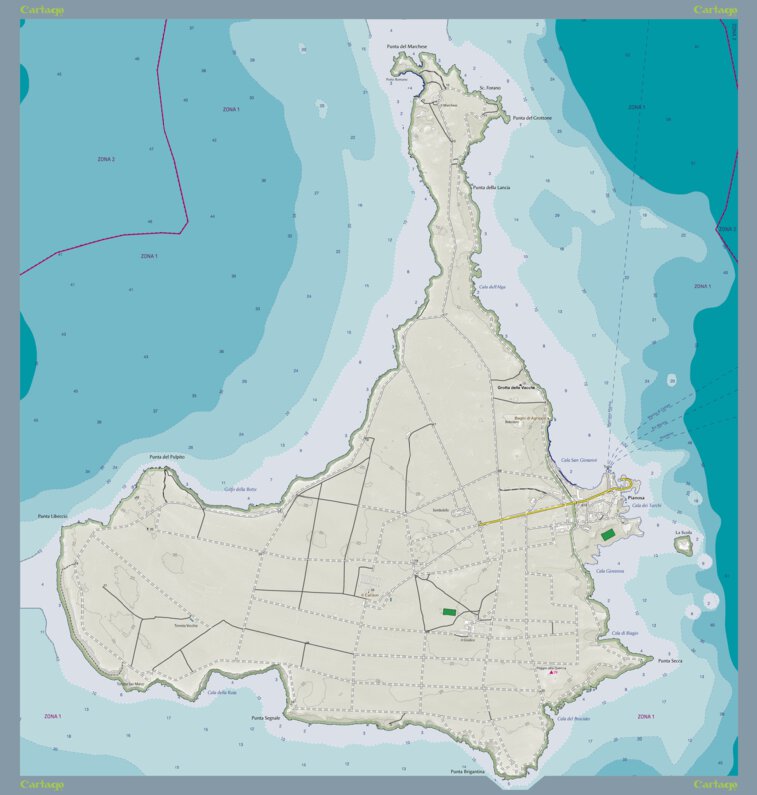 323 Isola di Pianosa Map by CARTAGO | Avenza Maps
