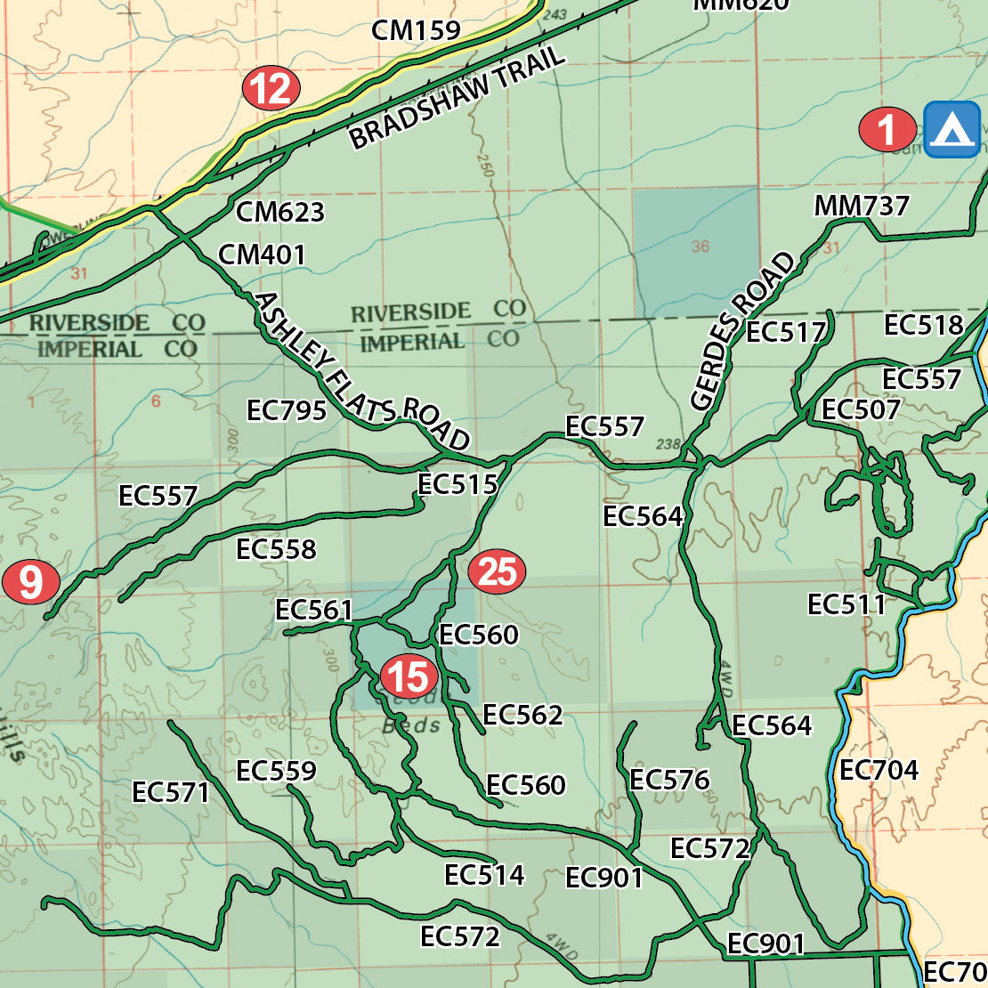 CTUC Blythe OHV Map by California Trail Users Coalition | Avenza Maps