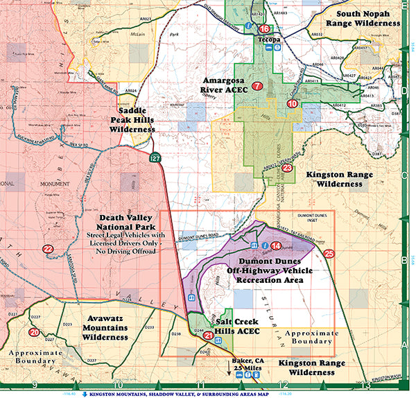BLM Barstow North & Death Valley National Park Map by California Trail ...
