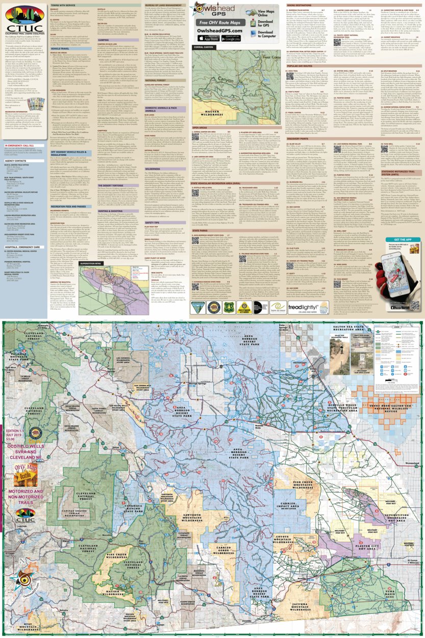 CTUC Ocotillo Wells SVRA OHV Map by California Trail Users Coalition ...