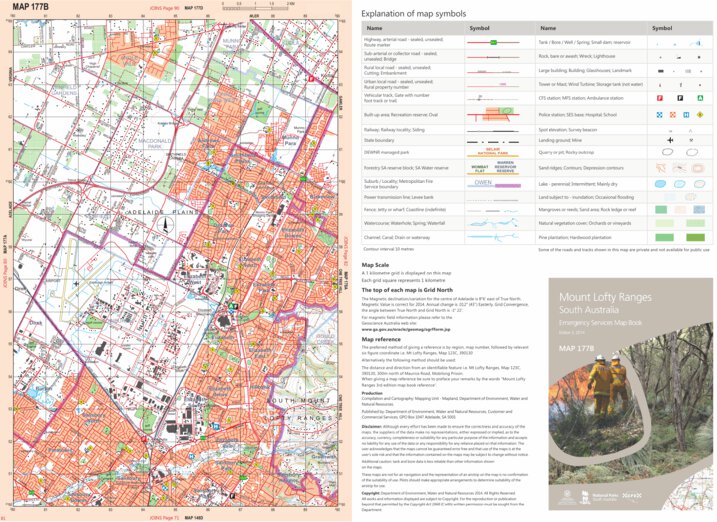 Mount Lofty Ranges Map 177B by Mapland - Department for Environment and ...