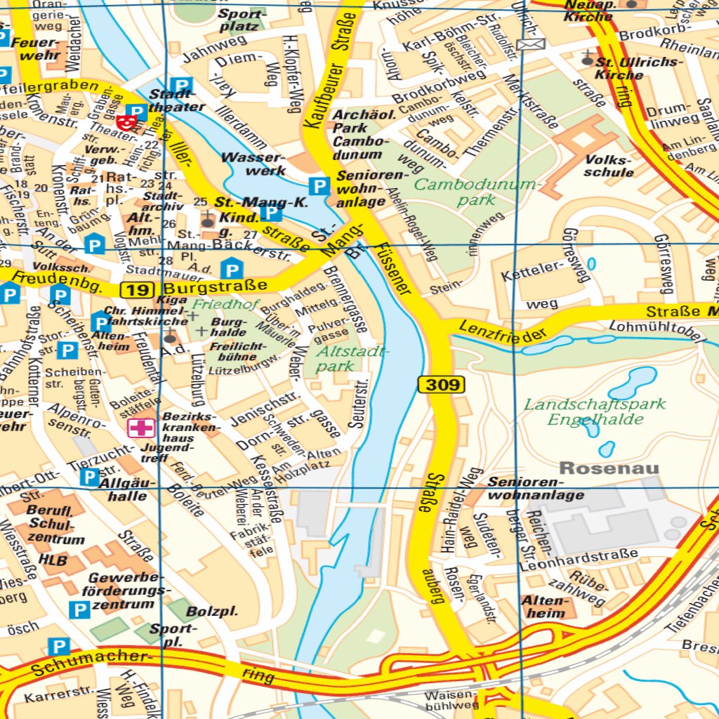 Kempten 1 : 20.000 Map by Huber Kartographie GmbH | Avenza Maps