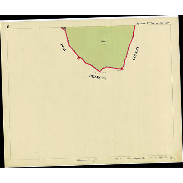 AGRONE Mappa originale d'impianto del Catasto austro-ungarico Scala 1: ...