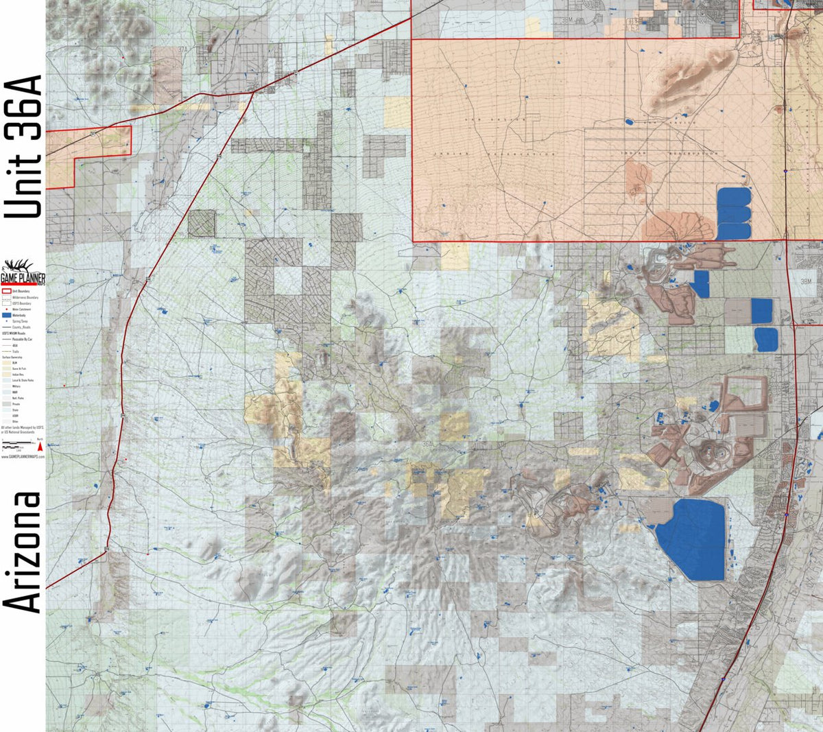 Arizona Unit 36A Detail Set Map by Game Planner Maps | Avenza Maps