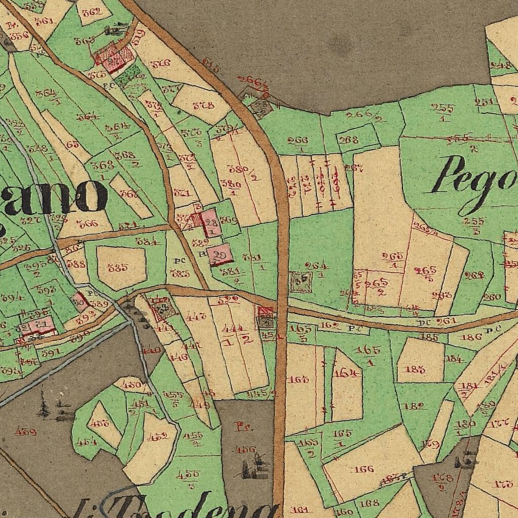 CARANO Mappa originale d'impianto del Catasto austro-ungarico. Scala 1: ...