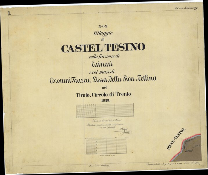 CASTEL TESINO Mappa originale d'impianto del Catasto austro-ungarico ...