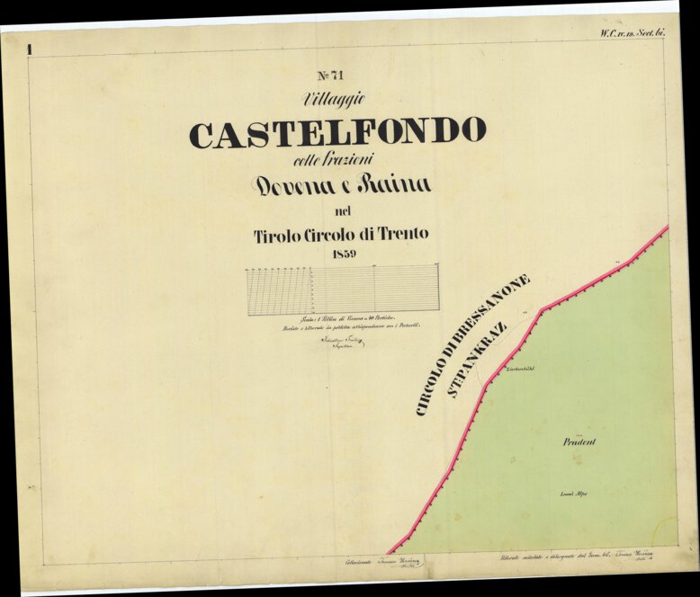 CASTELFONDO Mappa originale d'impianto del Catasto austro-ungarico ...