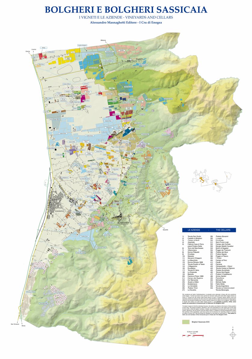 Bolgheri 2019 Vineyards Map by Alessandro Masnaghetti Editore | Avenza Maps
