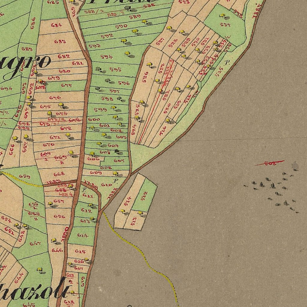 JAVRÈ Mappa originale d'impianto del Catasto austro-ungarico. Scala 1: ...