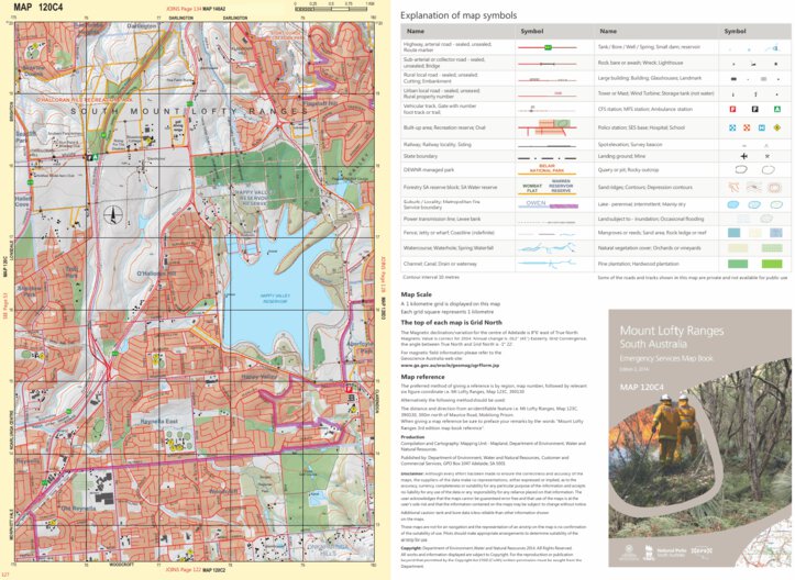Mount Lofty Ranges Map 120C4 by Mapland - Department for Environment ...