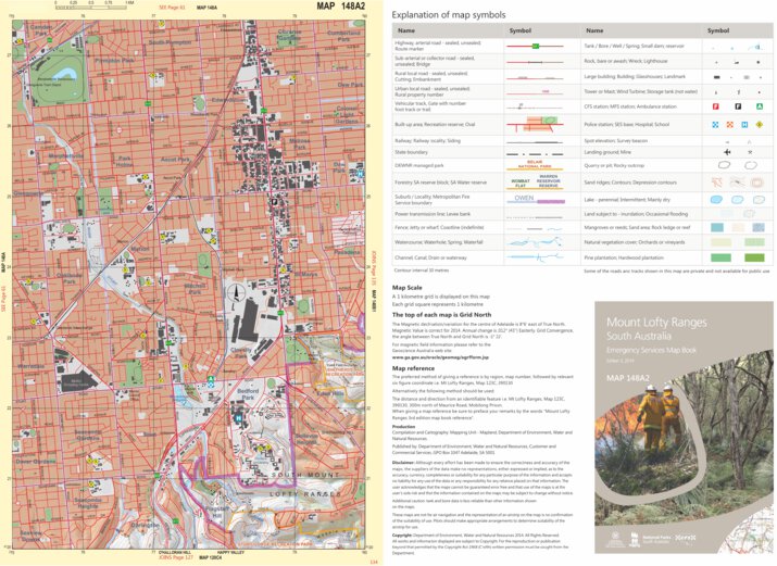 Mount Lofty Ranges Map 148A2 by Mapland - Department for Environment ...