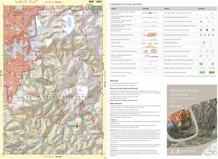 Mount Lofty Ranges Map 149C1 by Mapland - Department for Environment ...