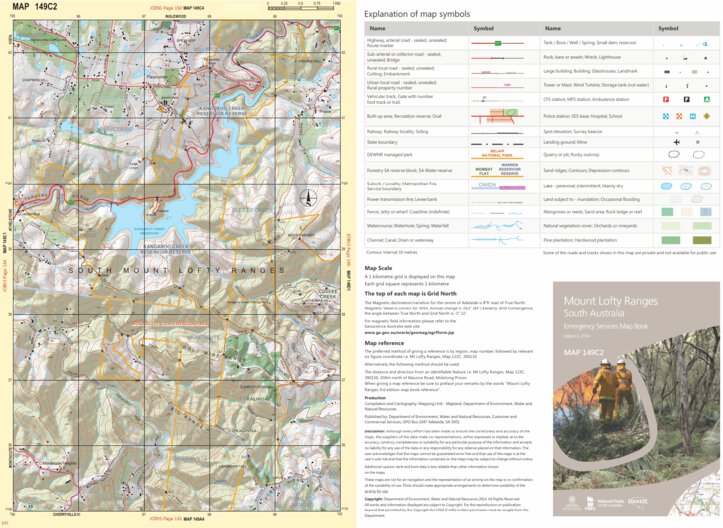 Mount Lofty Ranges Map 149C2 by Mapland - Department for Environment ...