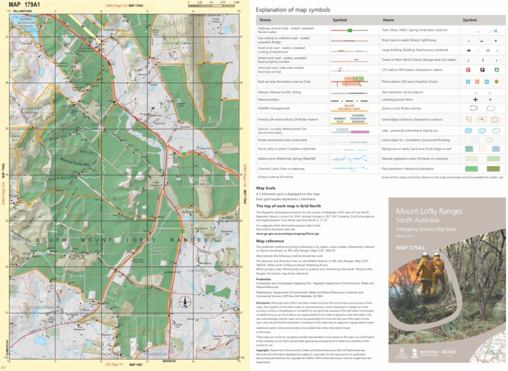 Mount Lofty Ranges Map 179A1 by Mapland - Department for Environment ...