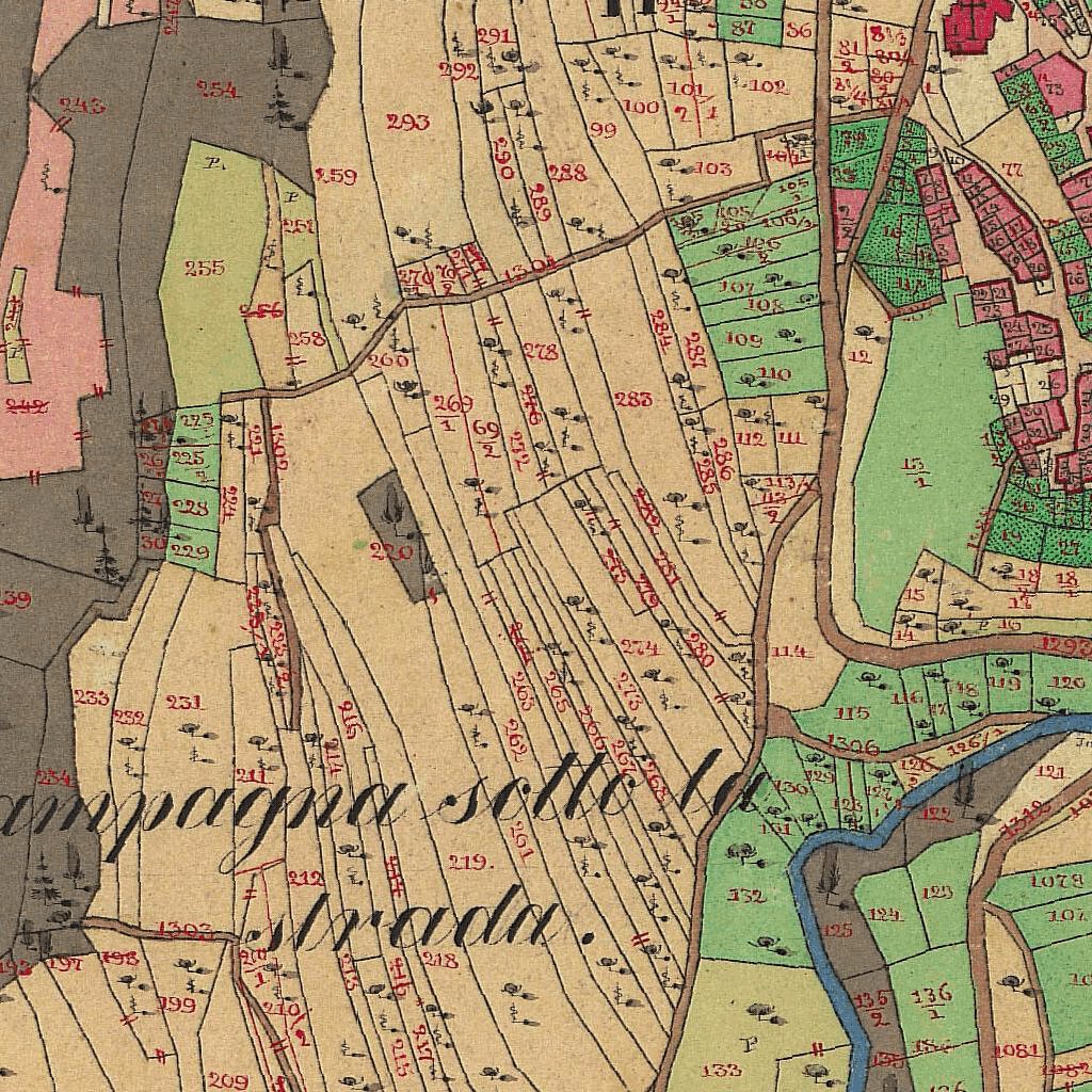 MADRANO Mappa originale d'impianto del Catasto austro-ungarico. Scala 1 ...