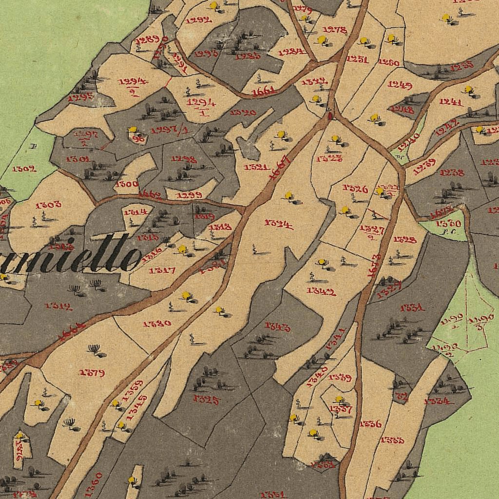 NAGO Mappa originale d'impianto del Catasto austro-ungarico. Scala 1: ...