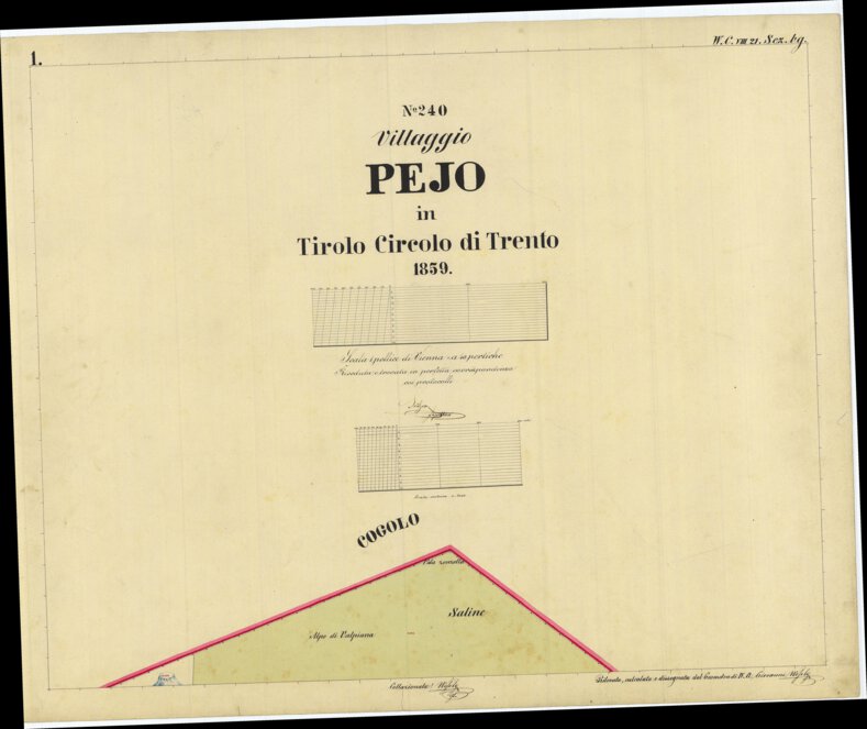PEJO Mappa originale d'impianto del Catasto austro-ungarico. Scala 1: ...