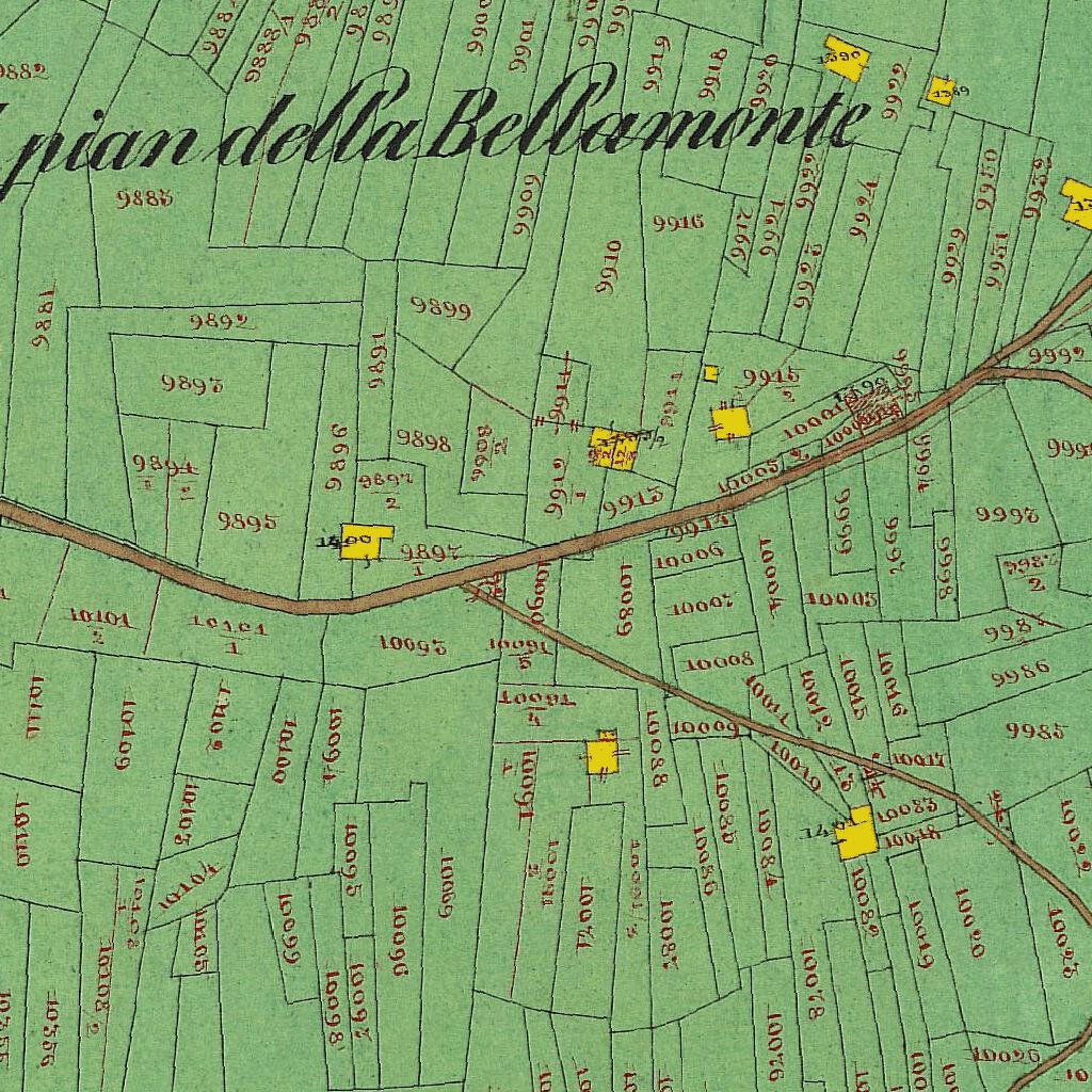 PREDAZZO Mappa originale d'impianto del Catasto austro-ungarico. Scala ...