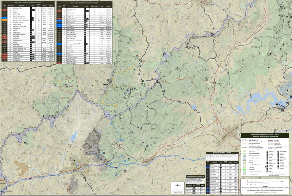 Grandfather Ranger District - West Side Map by Pisgah Map Company, LLC ...