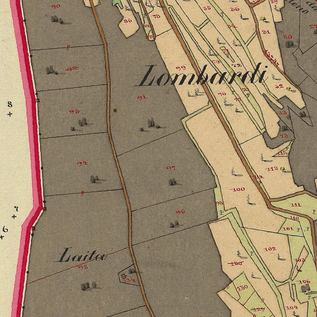 VALARSA Mappa originale d'impianto del Catasto austro-ungarico. Scala 1 ...