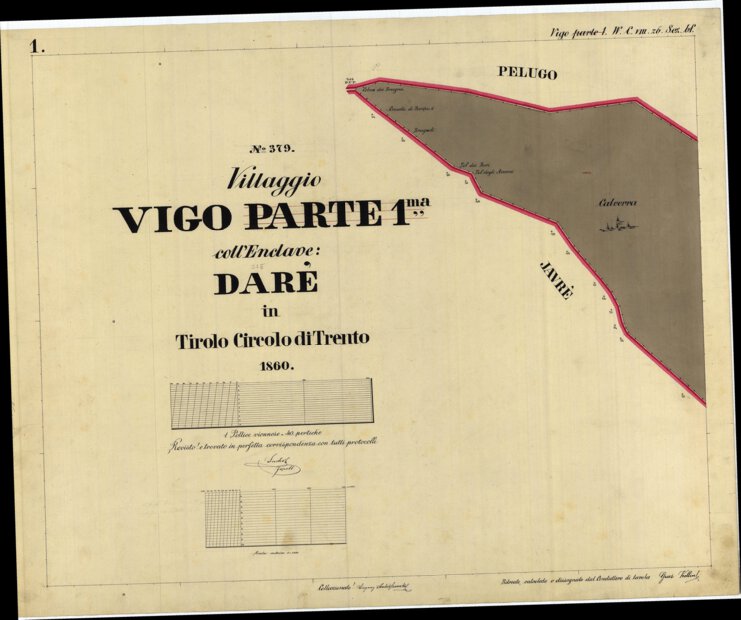 VIGO (RENDENA) Mappa originale d'impianto del Catasto austro-ungarico ...