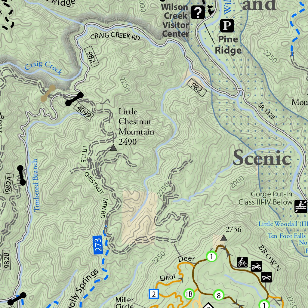 Grandfather Ranger District - East Side Map by Pisgah Map Company, LLC ...