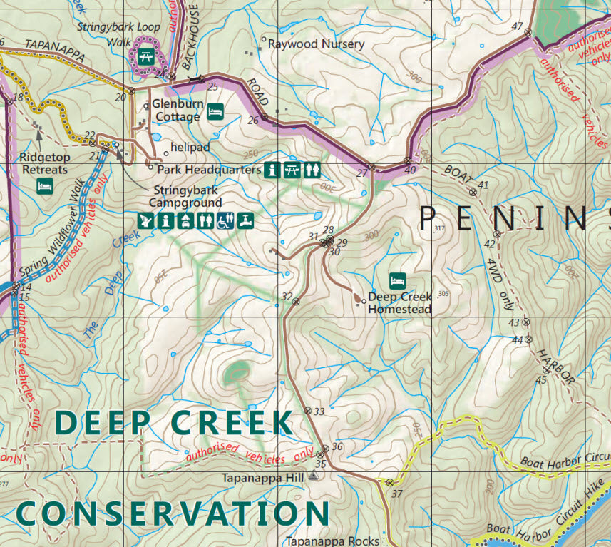 Deep Creek Conservation Park Bushwalking Map by Mapland - Department ...