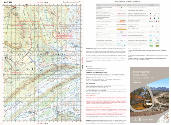 Flinders Ranges Map 583 by Mapland - Department for Environment and ...