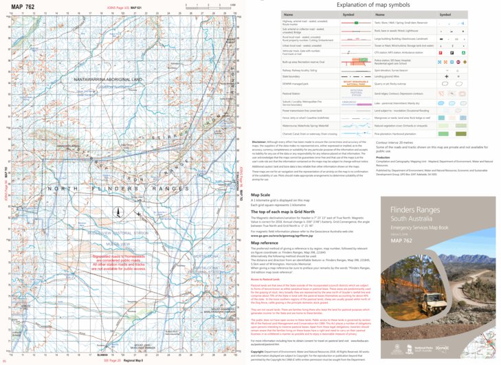 Flinders Ranges Map 762 by Mapland - Department for Environment and ...