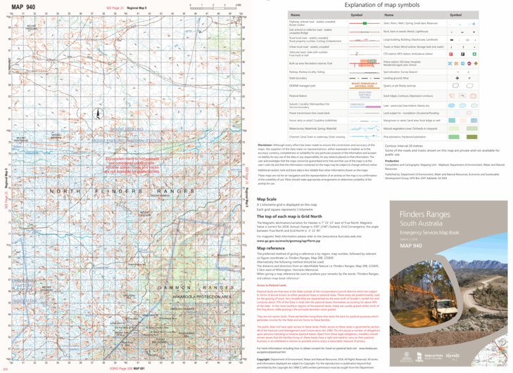 Flinders Ranges Map 940 by Mapland - Department for Environment and ...