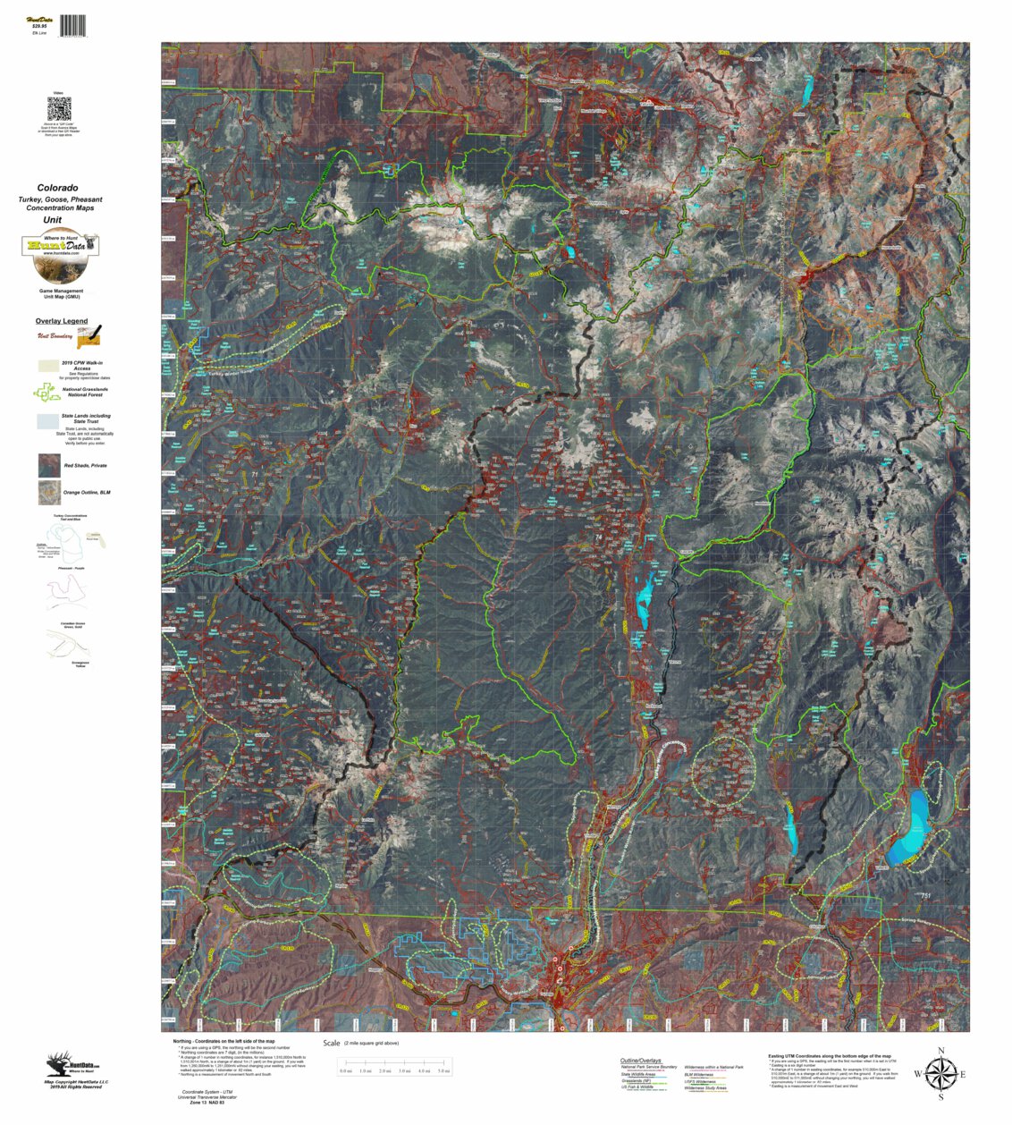Colorado Unit 74 Turkey, Goose, and Pheasant Concentration Map by ...