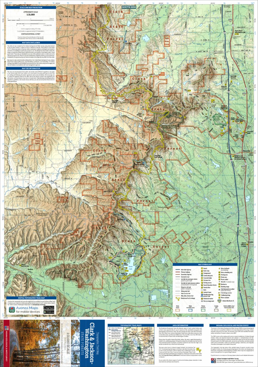 Clark & Jackson-Washington State Forest Map by Indiana Geological and ...