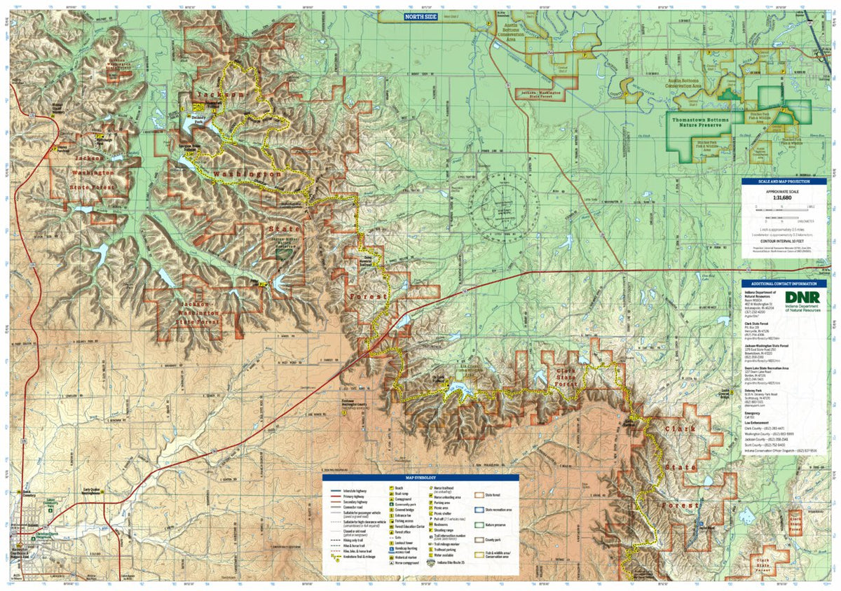 Clark & Jackson-Washington State Forest Map by Indiana Geological and ...