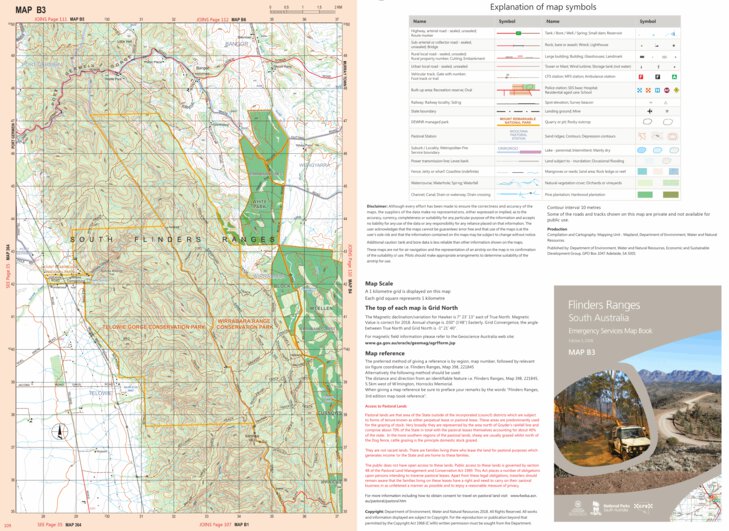 Flinders Ranges Map B3 by Mapland - Department for Environment and ...