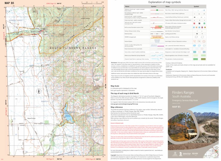 Flinders Ranges Map B5 by Mapland - Department for Environment and Water | Avenza Maps