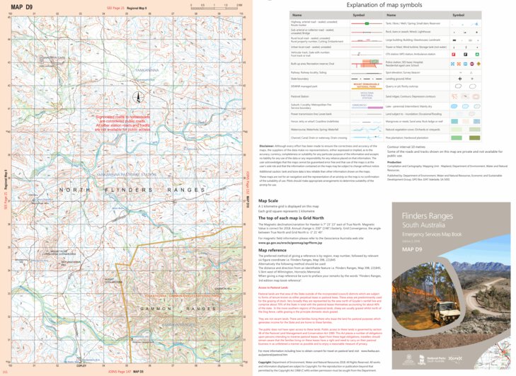 Flinders Ranges Map D9 by Mapland - Department for Environment and ...
