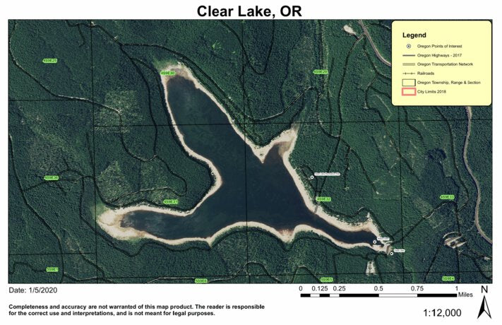 Clear Lake, Mt. Hood, Oregon Map by Super See Services | Avenza Maps