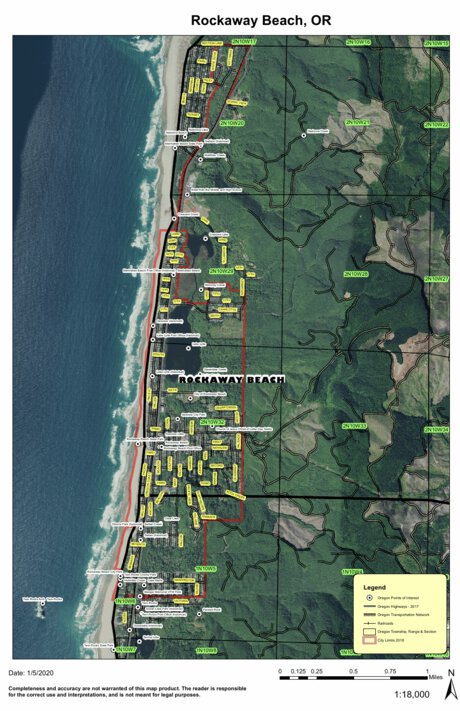 Rockaway Beach, Oregon Map by Super See Services | Avenza Maps