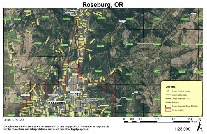 Roseburg North, Oregon Map by Super See Services | Avenza Maps