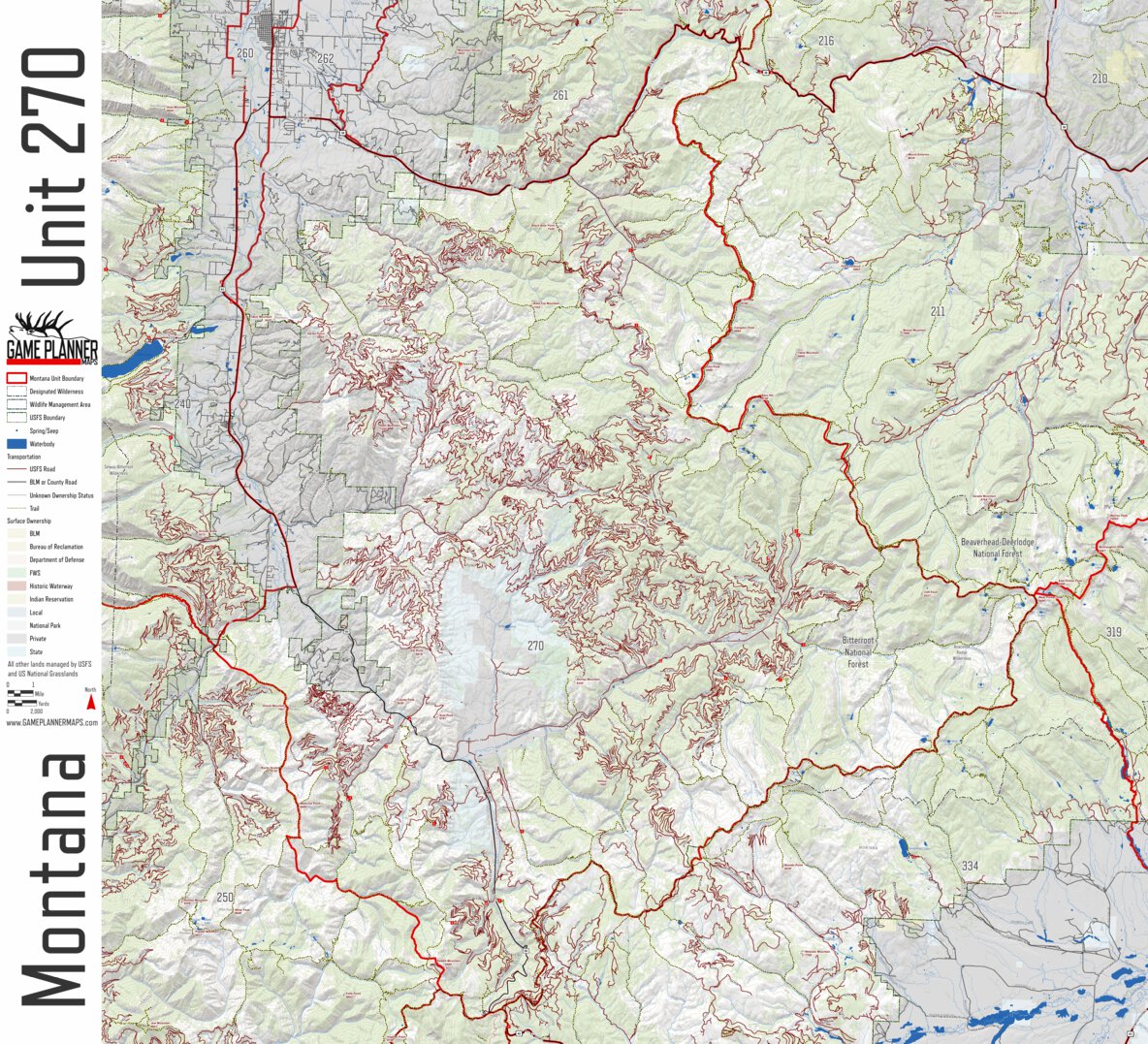 Montana Hunting Unit 270 Map by Game Planner Maps | Avenza Maps