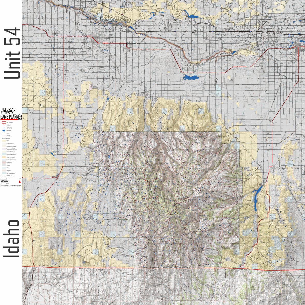 Idaho Unit 54 Map by Game Planner Maps | Avenza Maps