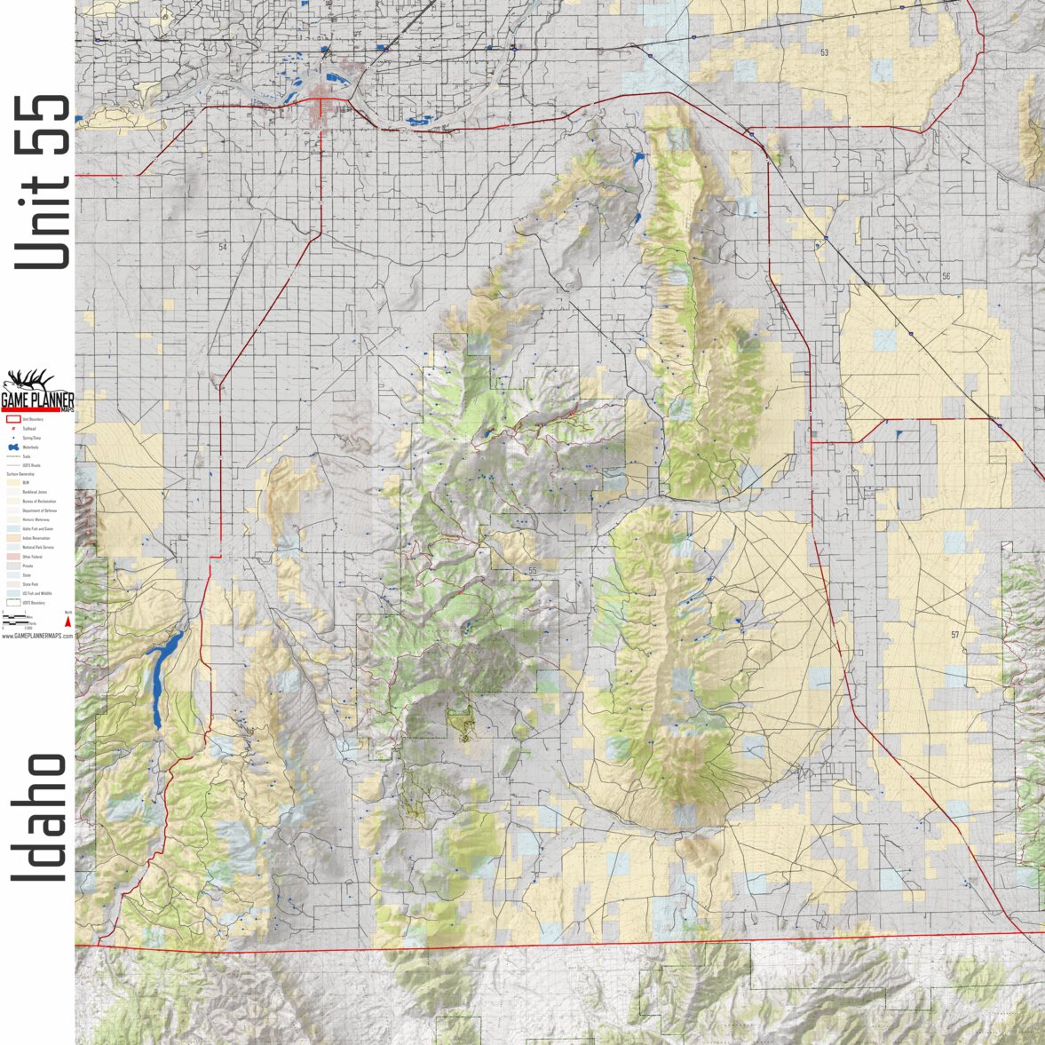 Idaho Unit 55 Map by Game Planner Maps | Avenza Maps