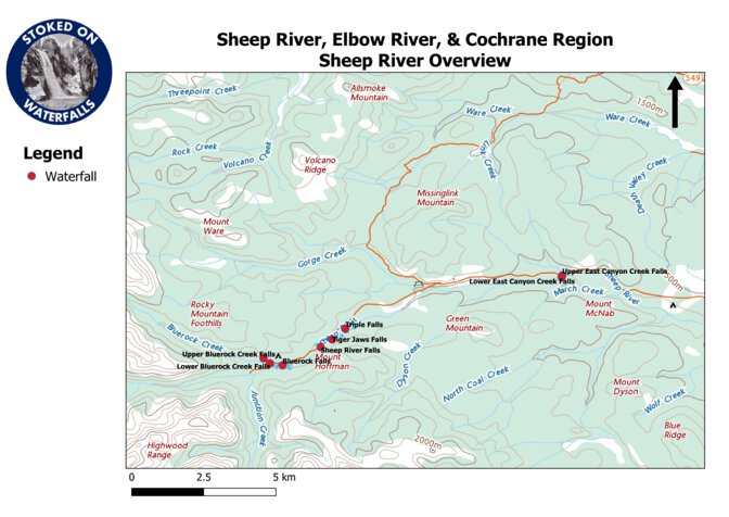 Sheep River, Elbow River, & Cochrane Region - Sheep River Overview Map ...
