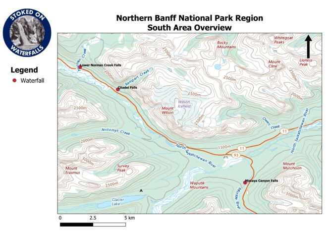 Northern Banff National Park Region - South Area Map by Stoked On ...