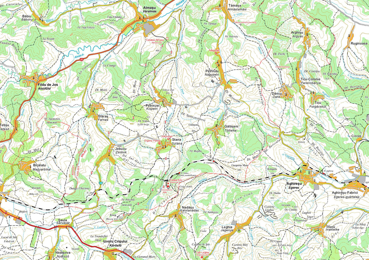 KALOTASZEG ( Zona turistică între Cluj şi Vlădeasa) Map by ERFATUR ...