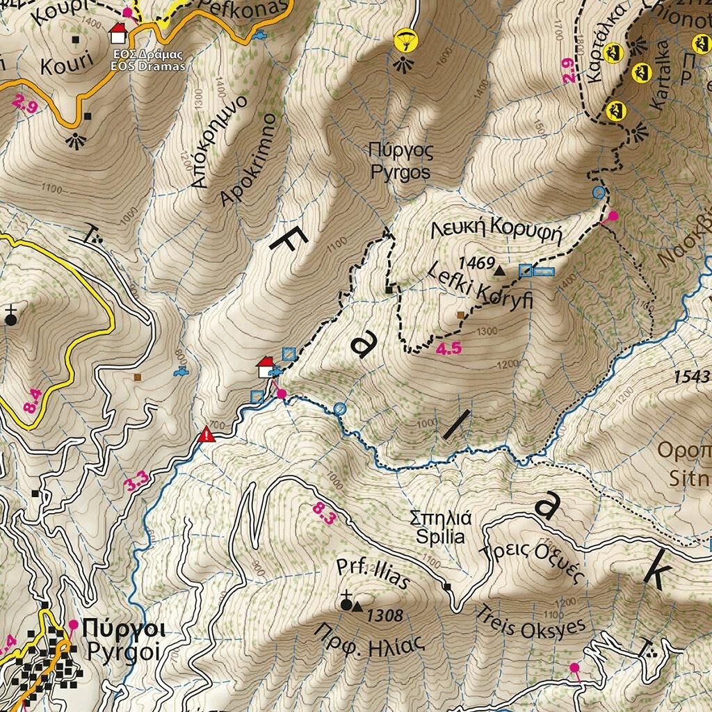Falakro Mountain, Drama (1:35.000) Map by Geopsis Maps & Guides of ...