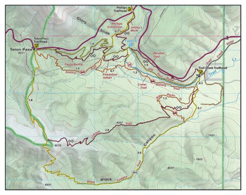 Teton Range Core Trails 2019 Map by Beartooth Publishing | Avenza Maps