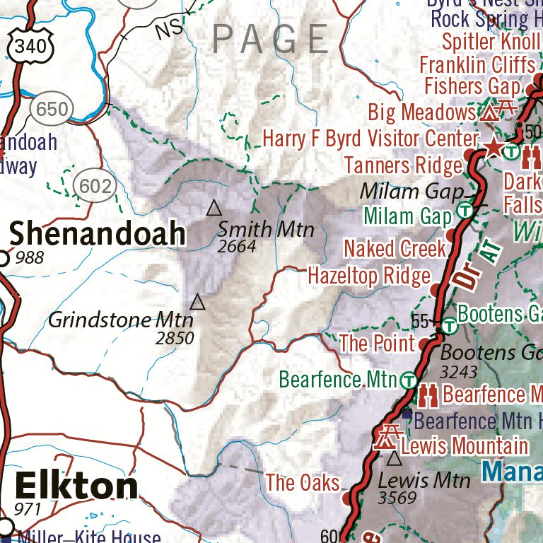 Shenandoah National Park Recreation Map by East View Map Link | Avenza Maps