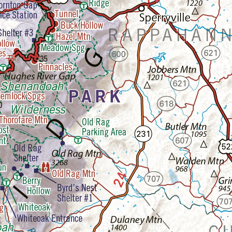 Shenandoah National Park Recreation Map by East View Map Link | Avenza Maps