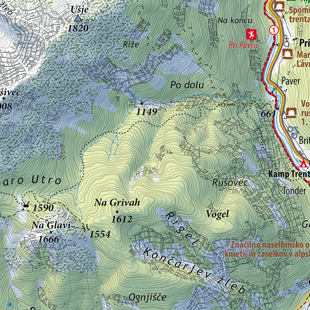 Jalovec and Mangart South 1 25.000 PZS Map by Planinska zveza Slovenije ...